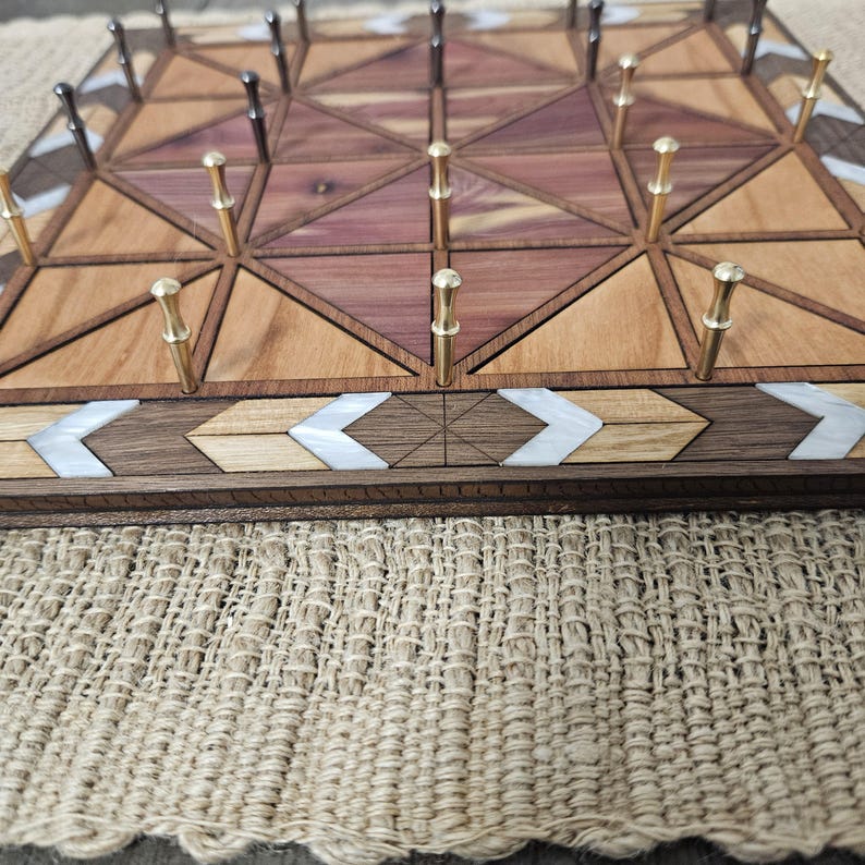Wooden Alquerque Board Game, Qirkat Game, Family Game Night Game ...