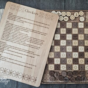 Handmade Heirloom Checkers Board, Grandparents Gift, Housewarming Gift ...