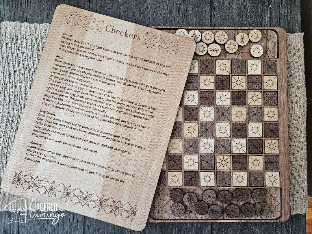 Handmade Heirloom Checkers Board, Grandparents Gift, Housewarming Gift ...