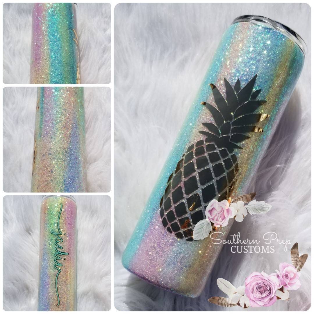 Rainbow Opal Summer Cup With Gold Pineapple-free SHIPPING - Etsy