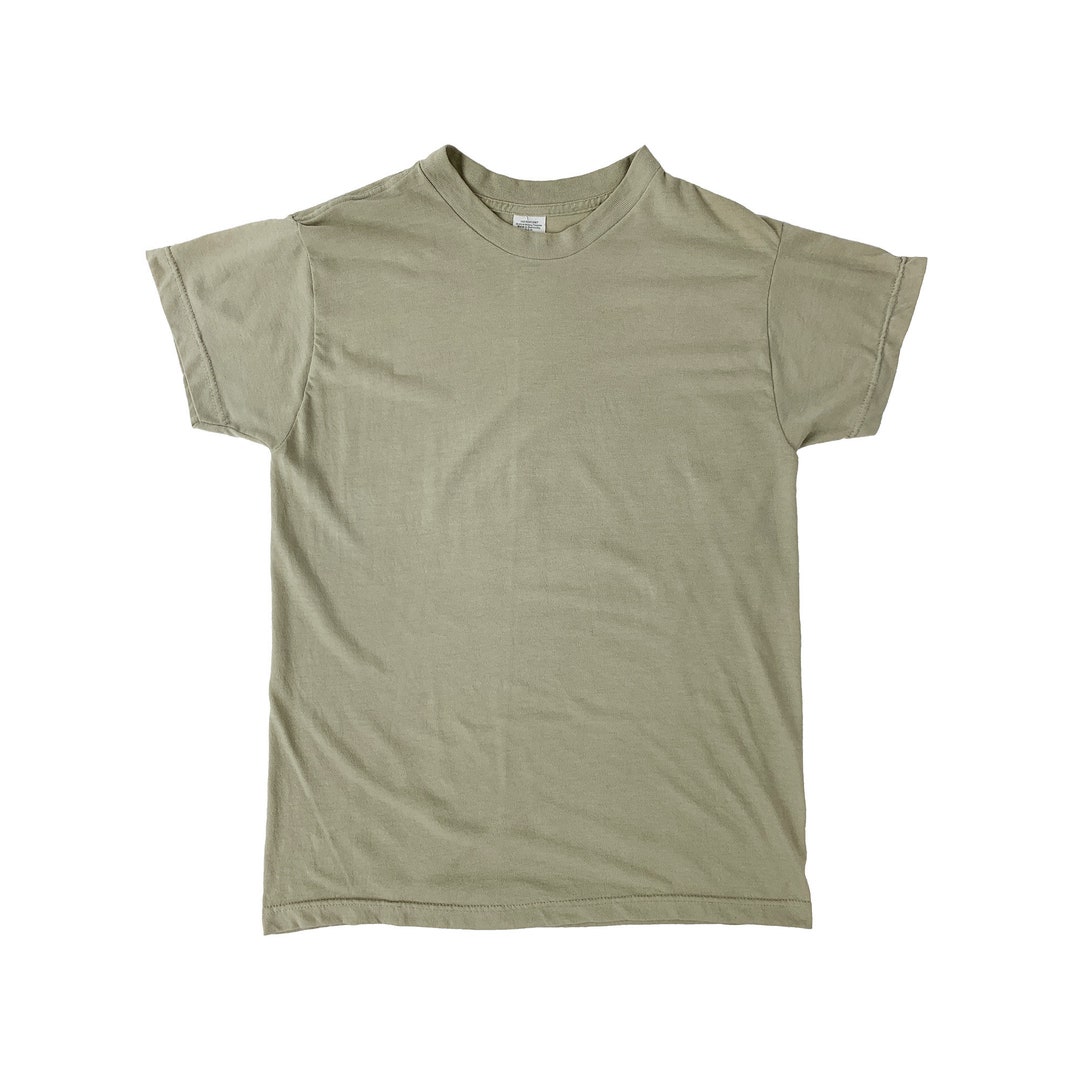 80s Tan Army Surplus Tee Shirt Size Medium Made in USA - Etsy