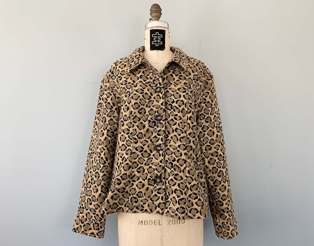 Y2K 2000s Leopard Print Spotted Denim Style Lightweight Punk Goth ...