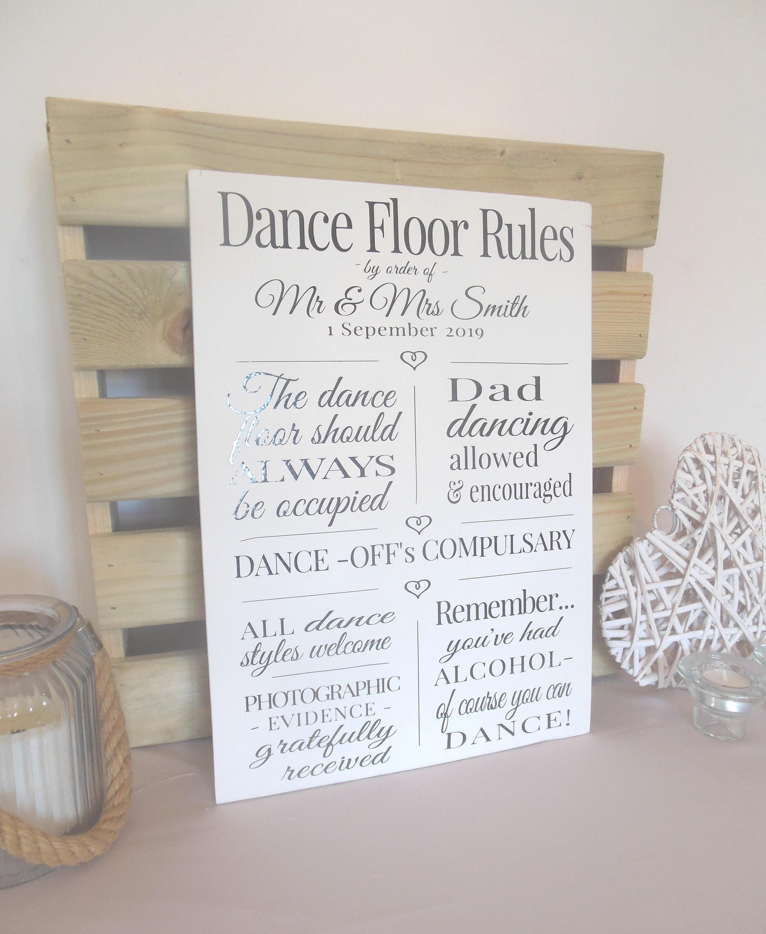 Personalised Wood Wedding Sign Dance Floor Rules A2 Size - Etsy
