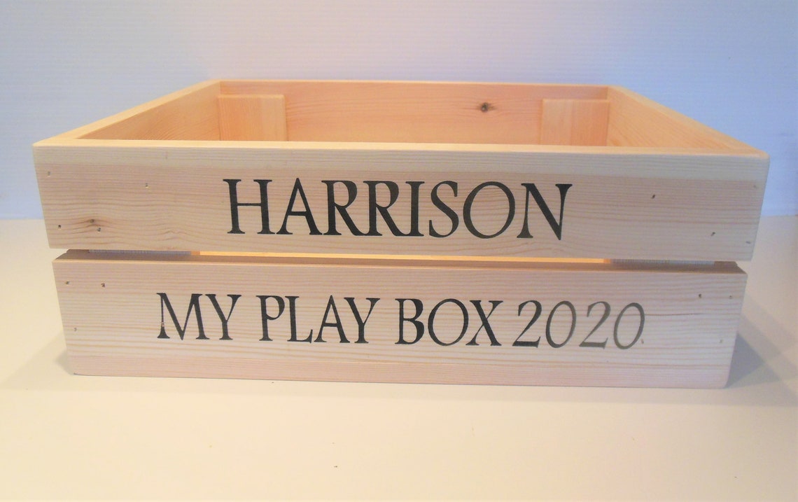 Personalised Crate / Christmas Eve Box / Wooden Storage Box / | Etsy