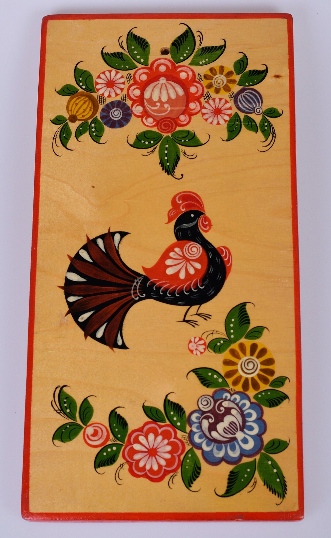 Rooster Wall Decor - Folklore Wall Decor - Country Home Decor - Wooden ...