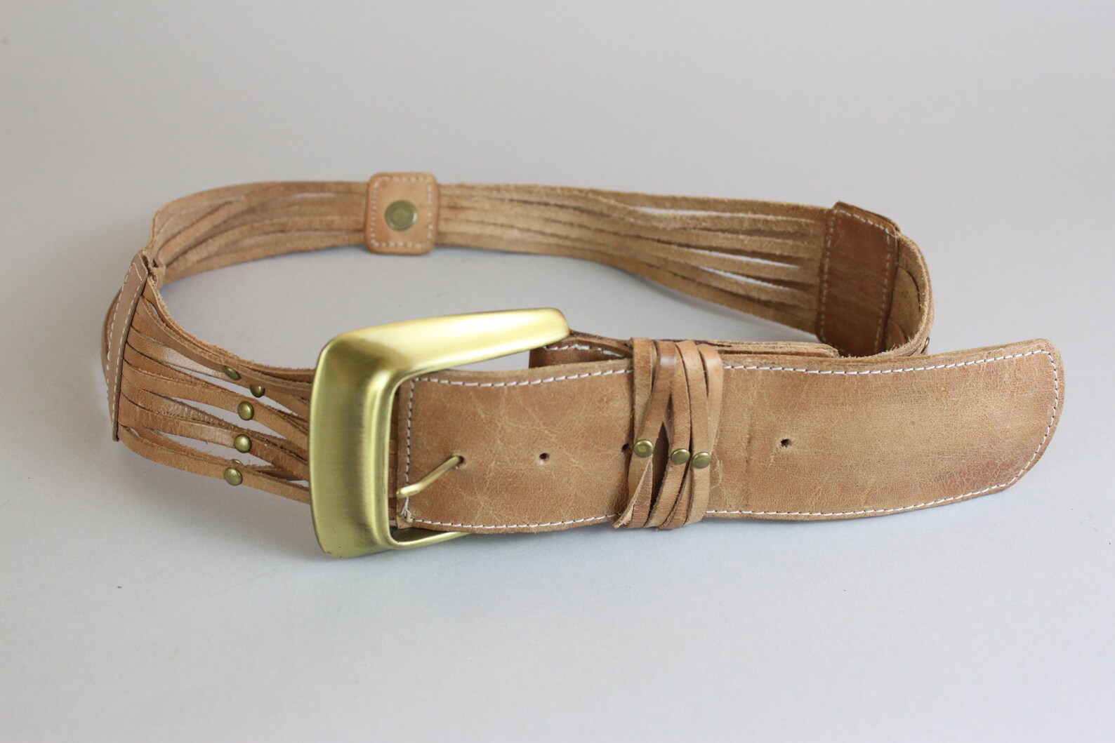 Bohemian Leather Belt - Vintage Braided Belt - Genuine Leather Women's ...
