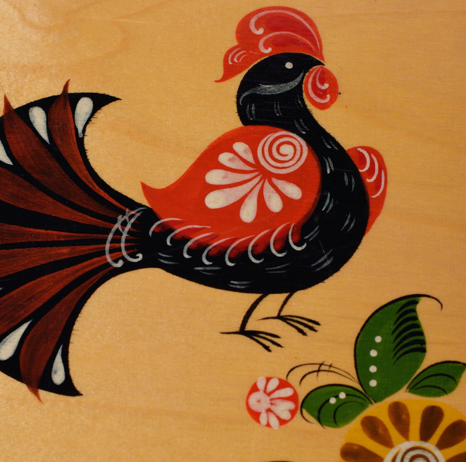 Rooster Wall Decor - Folklore Wall Decor - Country Home Decor - Wooden ...