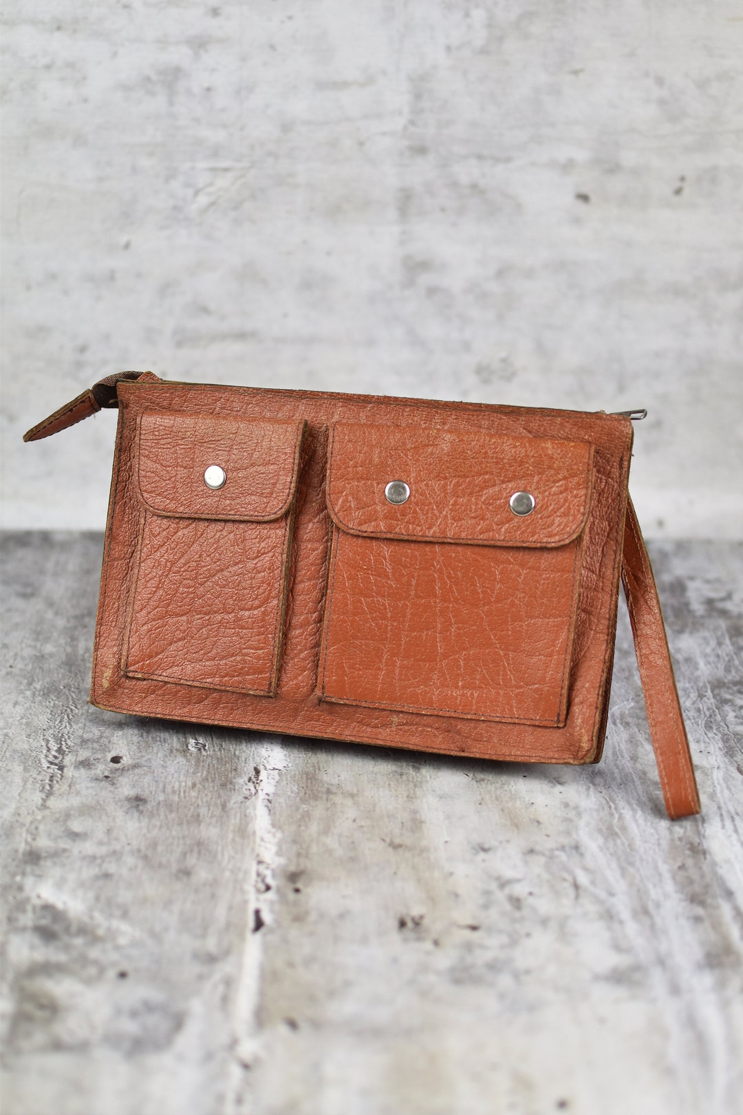Leather Portfolio Vintage Small Document Case - Retro Portfolio ...