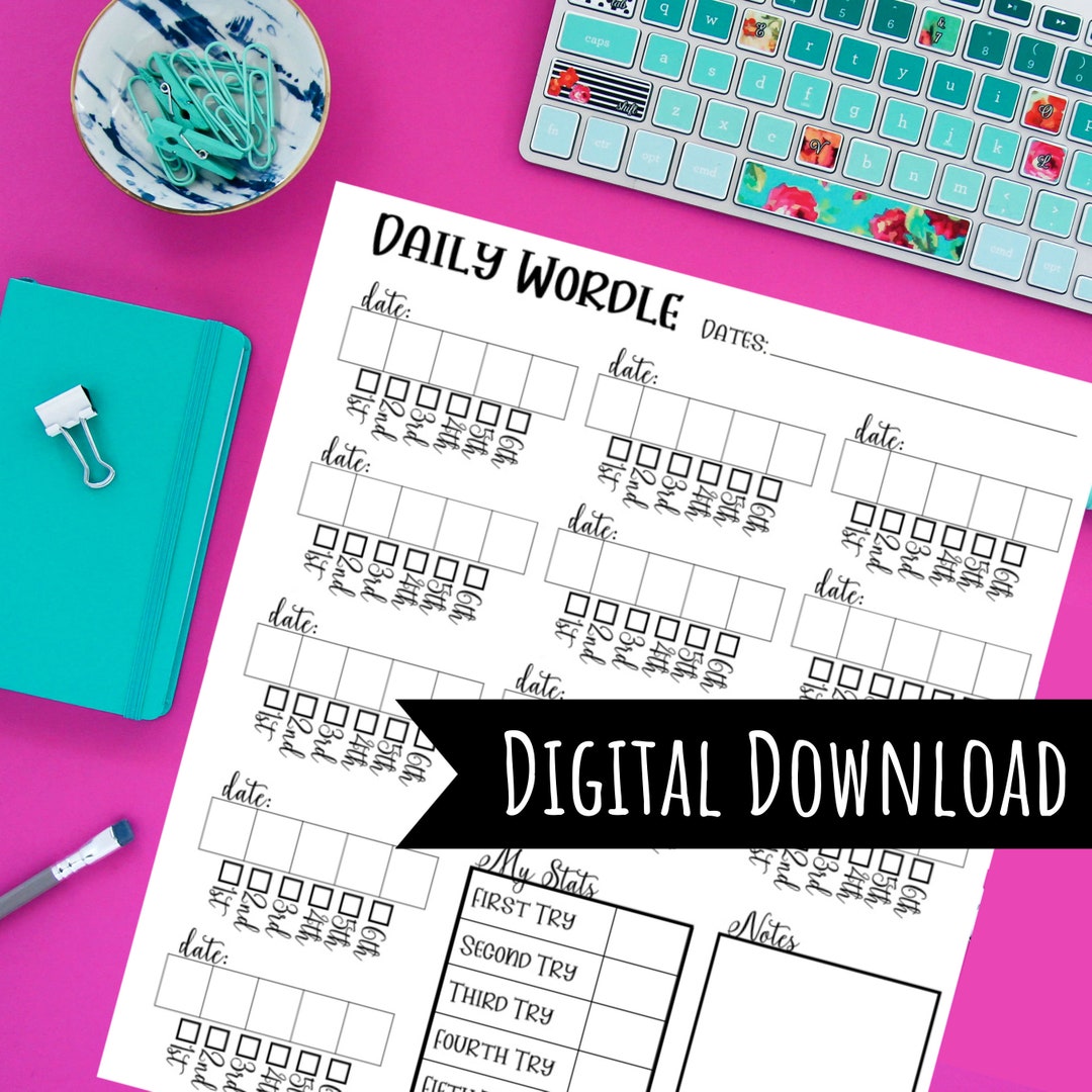 Wordle Tracker, Wordle Game Sheet, Classic Happy Planner, Digital ...