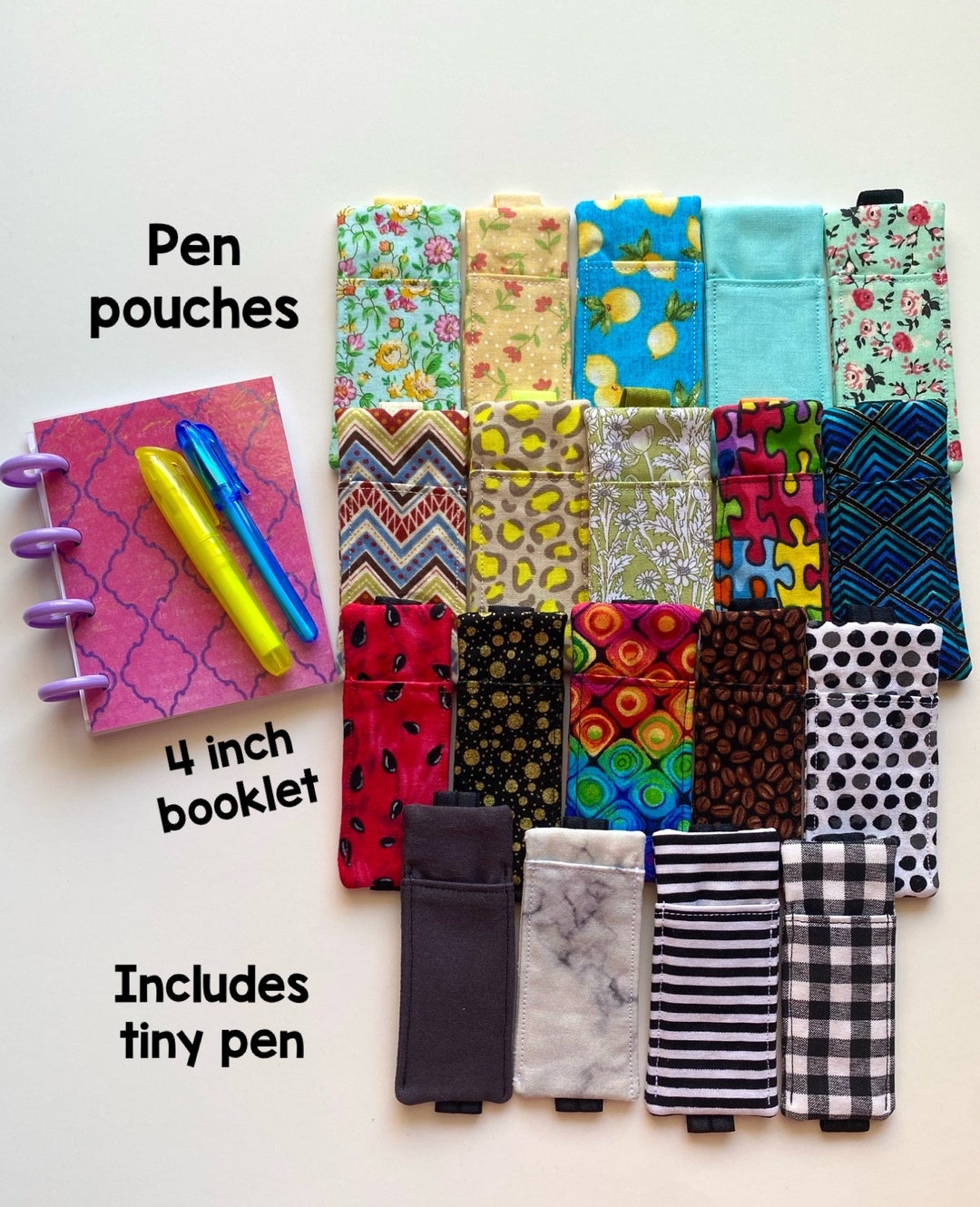 Micro Happy Notes, Mini Happy Planner, Pen Pouch, Pen Holder, Tiny Pen ...