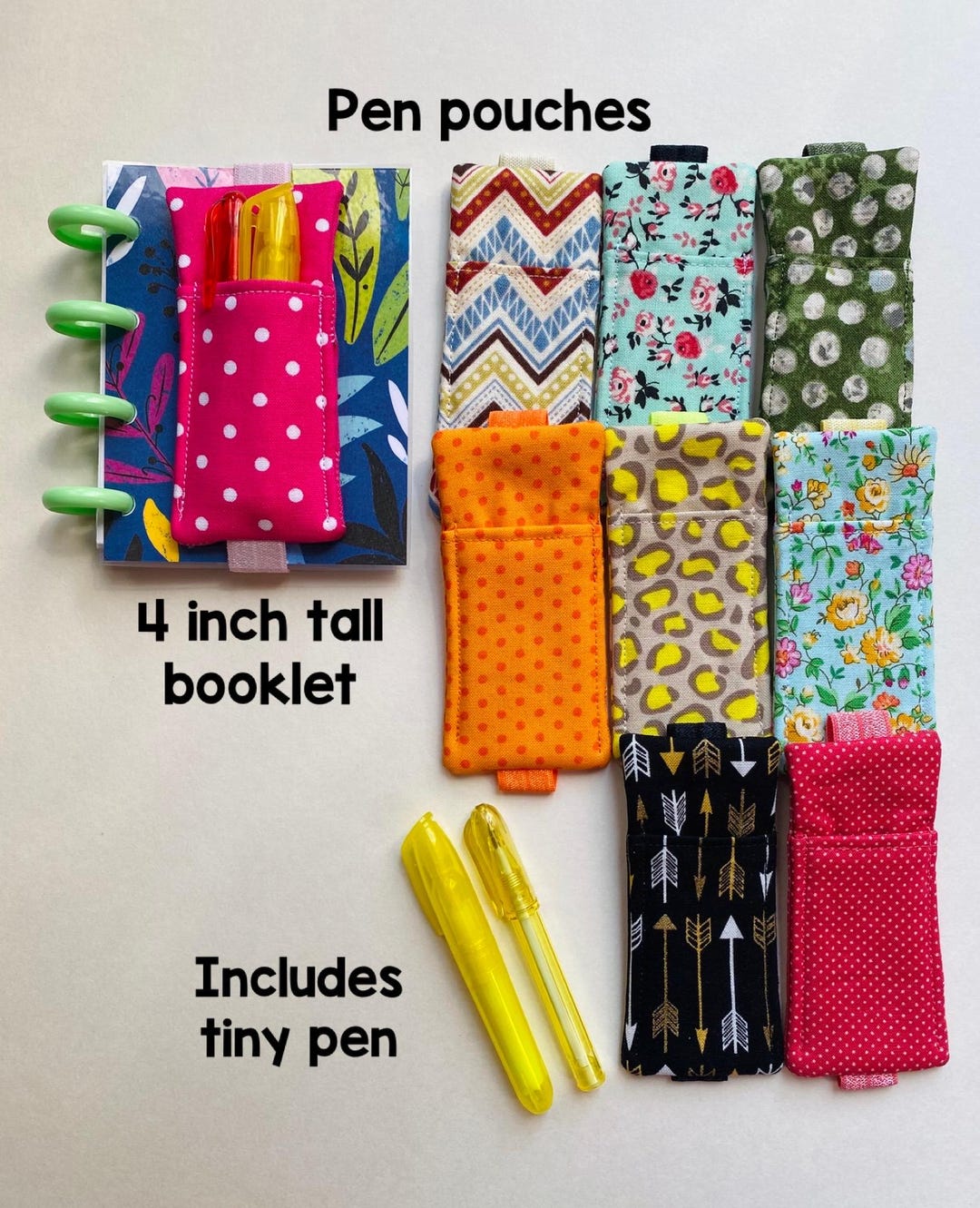 Micro Happy Notes, Mini Happy Planner, Pen Pouch, Pen Holder, Tiny Pen ...