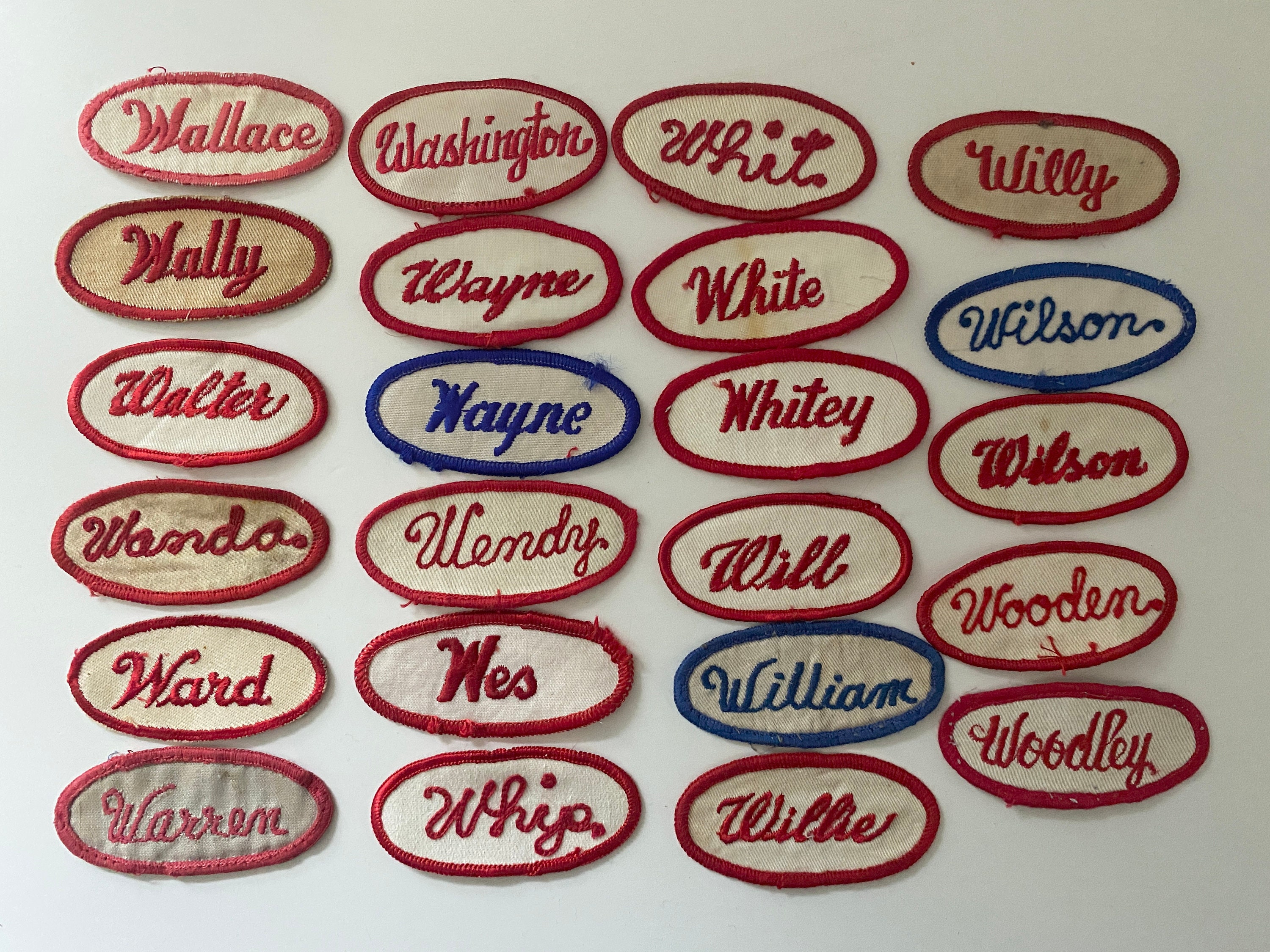 Vintage w Names Embroidered Oval Uniform Name - Etsy