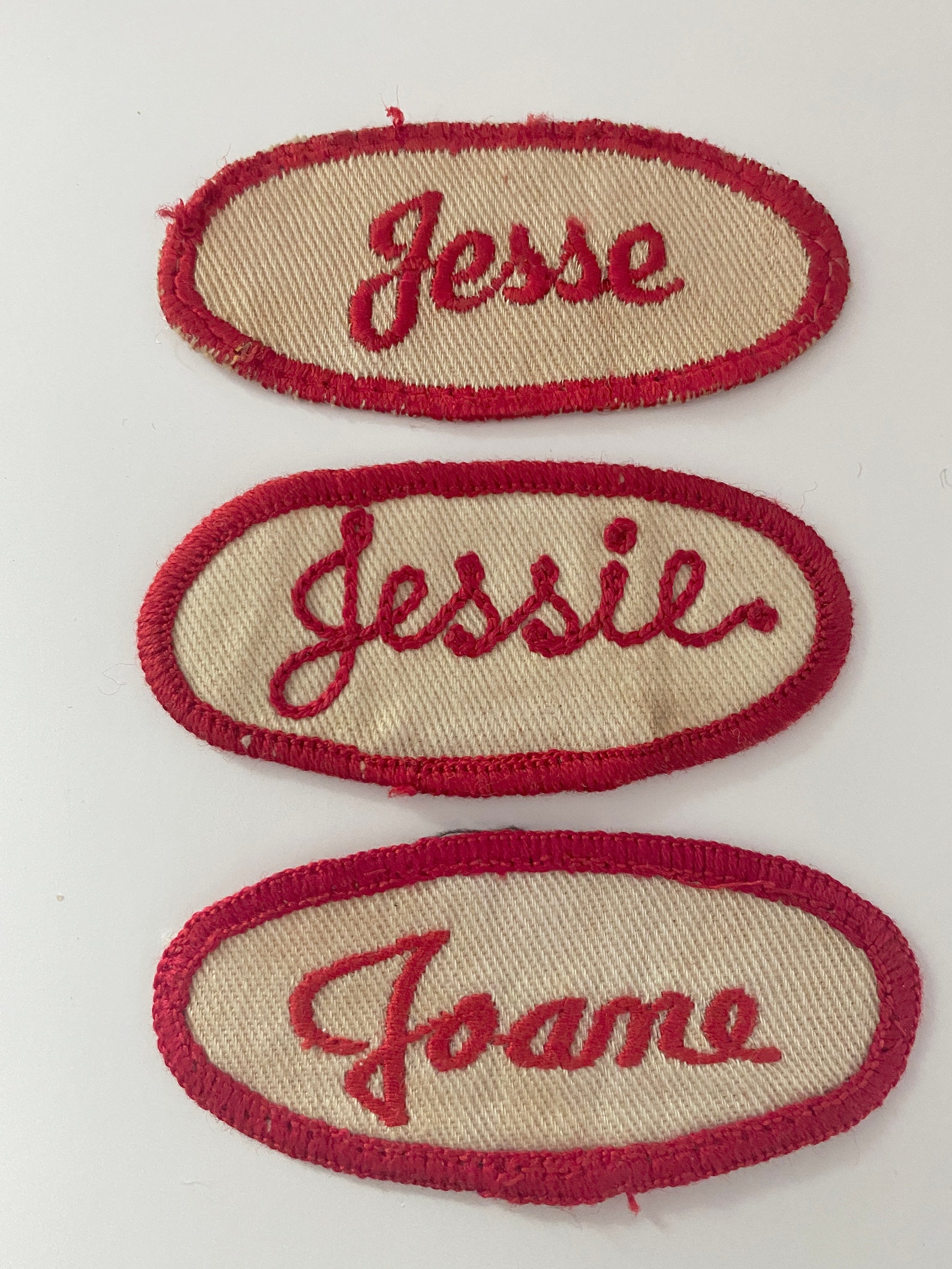 Vintage j Names Embroidered Oval Uniform Name - Etsy