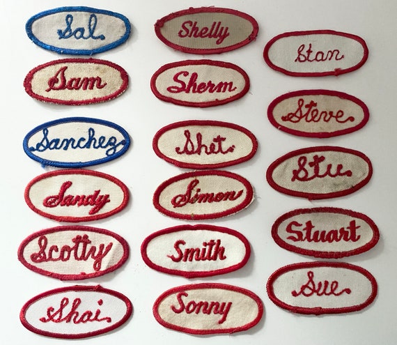 Vintage "S" Names Embroidered Oval Uniform Name Patch… - Gem