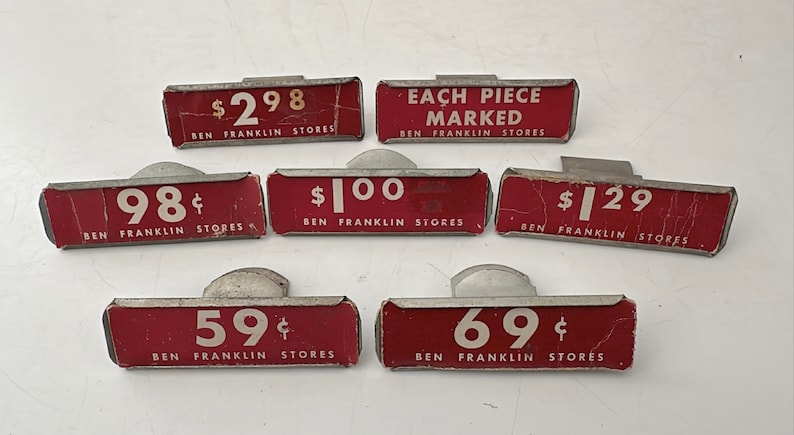 Vintage 40's Metal Price Tag Holder - EACH SOLD SEPARATELY - General ...