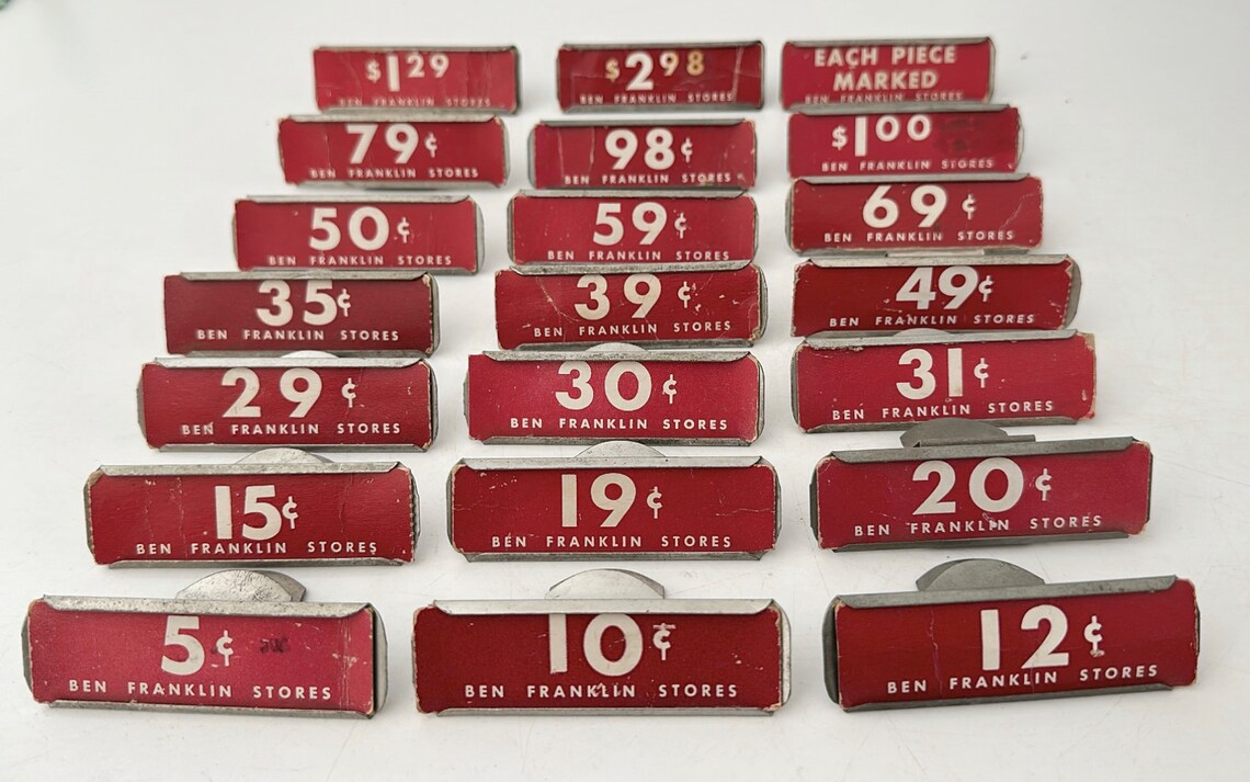Vintage 40's Metal Price Tag Holder - EACH SOLD SEPARATELY - General ...