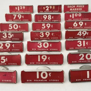 Vintage 40's Metal Price Tag Holder - EACH SOLD SEPARATELY - General ...