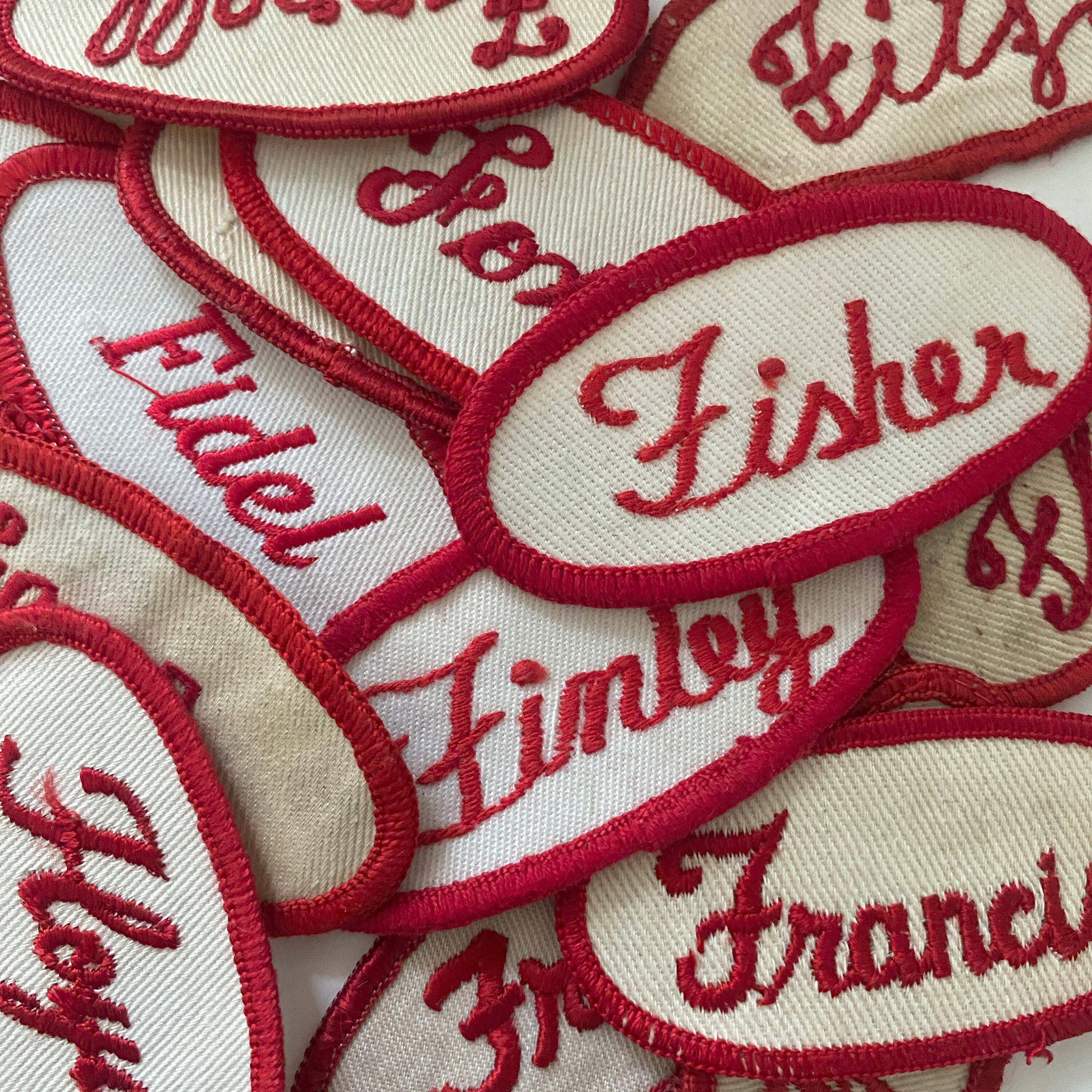 Vintage "f" Names Embroidered Oval Uniform Name Patches - Men's & Women ...