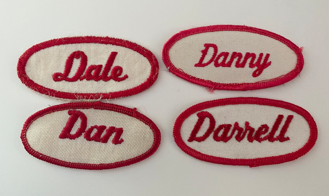 Vintage d Names Embroidered Oval Uniform Name - Etsy