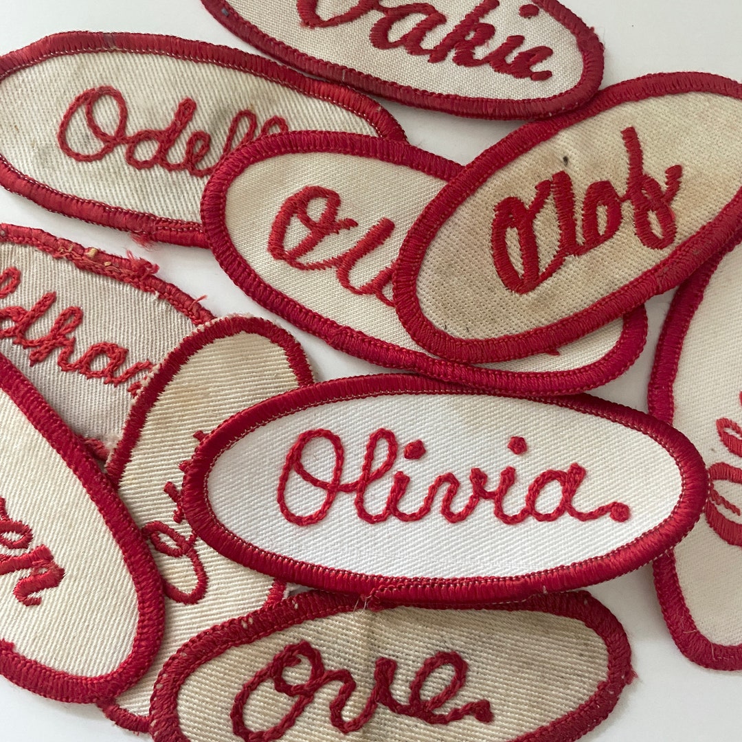 Vintage "o" Names Embroidered Oval Uniform Name Patches - Men's & Women ...