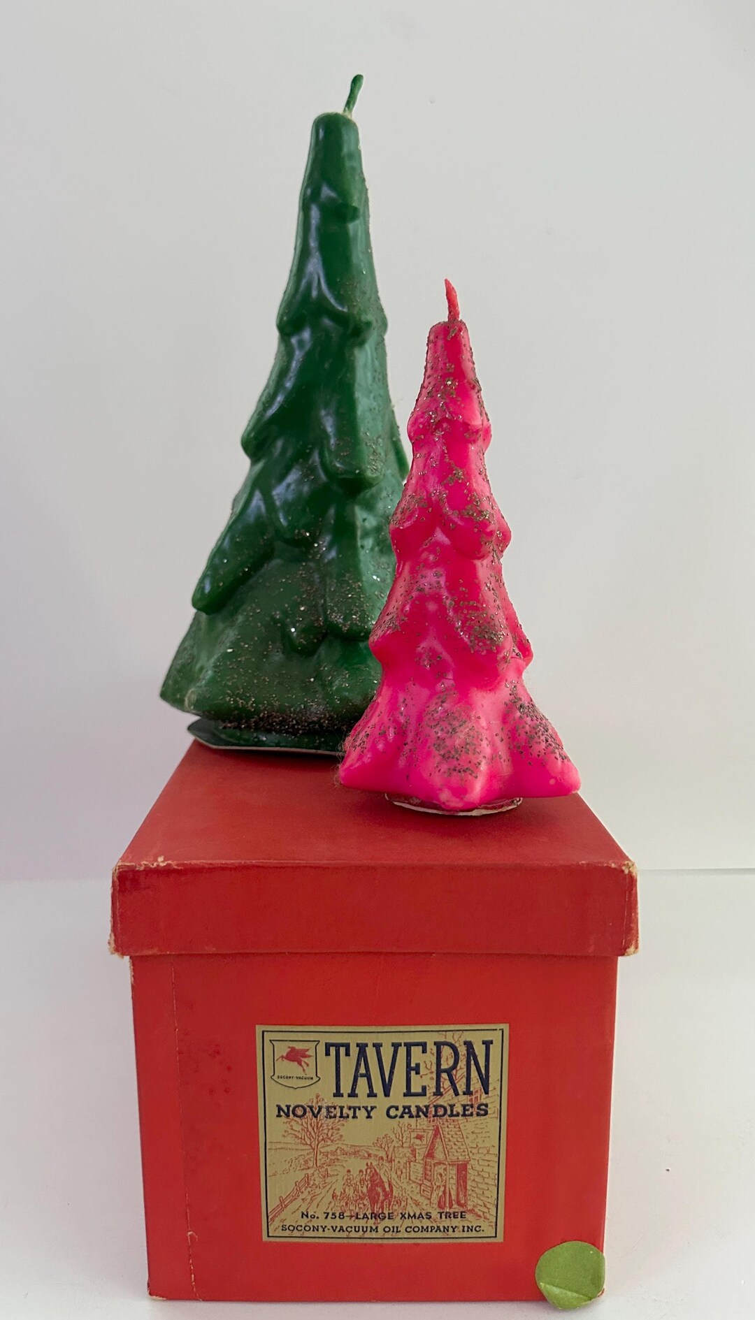 Vintage 30's Tavern Novelty Candles in Original Box - 2 Christmas Trees ...