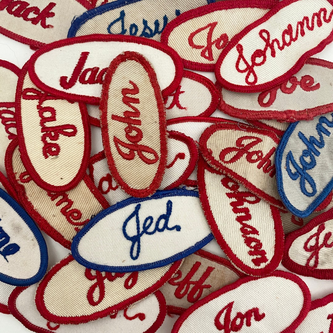 Vintage "j" Names Embroidered Oval Uniform Name Patches - Men's & Women ...