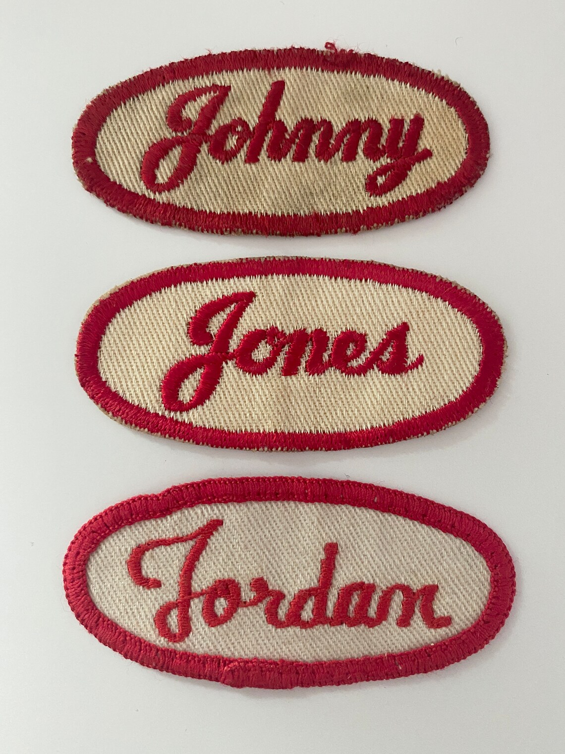 Vintage j Names Embroidered Oval Uniform Name - Etsy