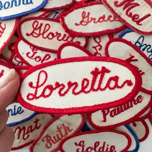 Vintage WOMEN'S Name Embroidered Oval Uniform Patches - A-K NAMES ...