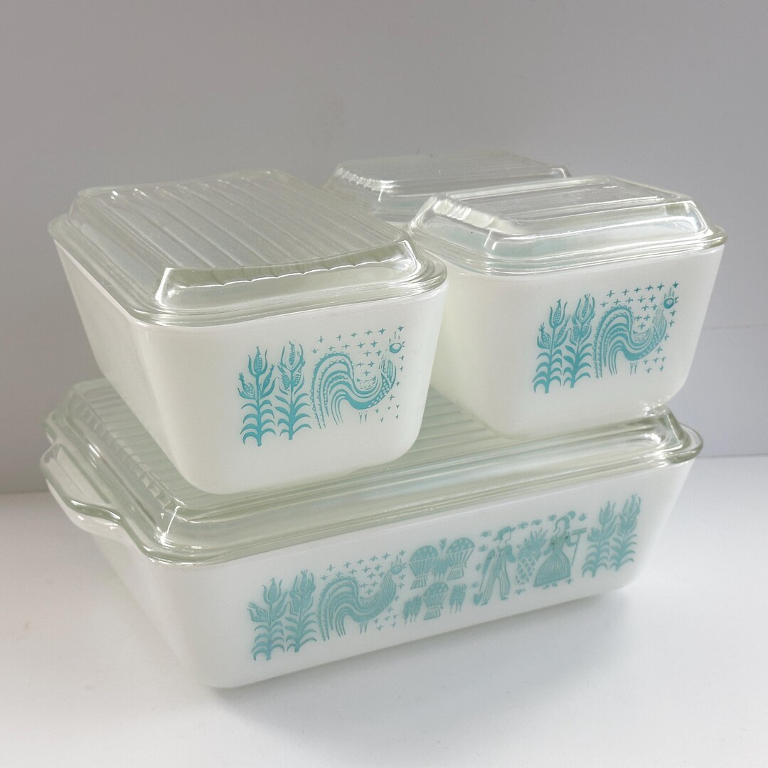 Vintage Pyrex Butterprint Amish Refrigerator Dish 8-piece Set - 501 502 ...