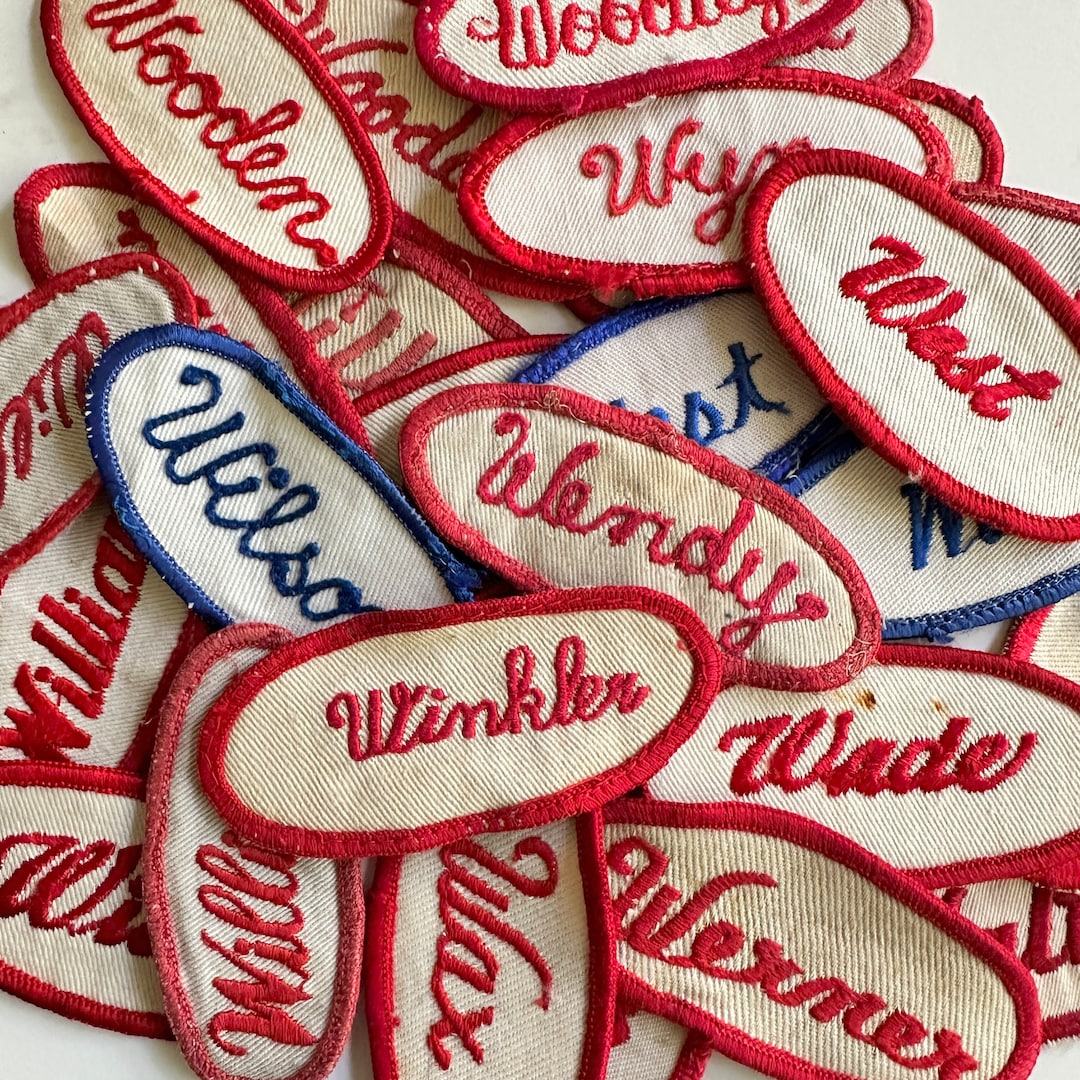 Vintage "w" Names Embroidered Oval Uniform Name Patches - Men's & Women ...
