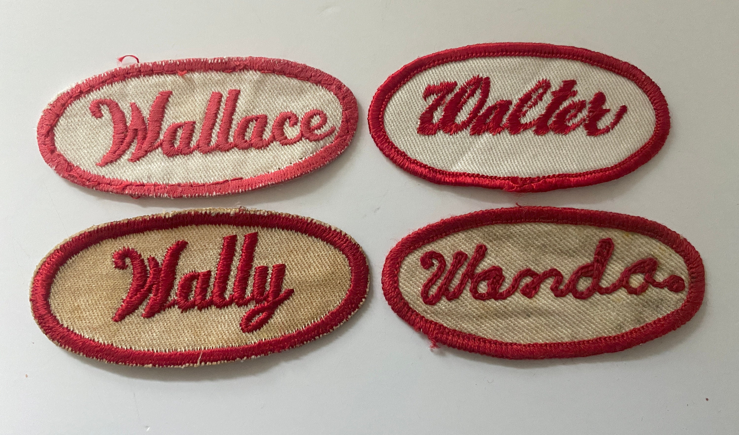 Vintage w Names Embroidered Oval Uniform Name - Etsy