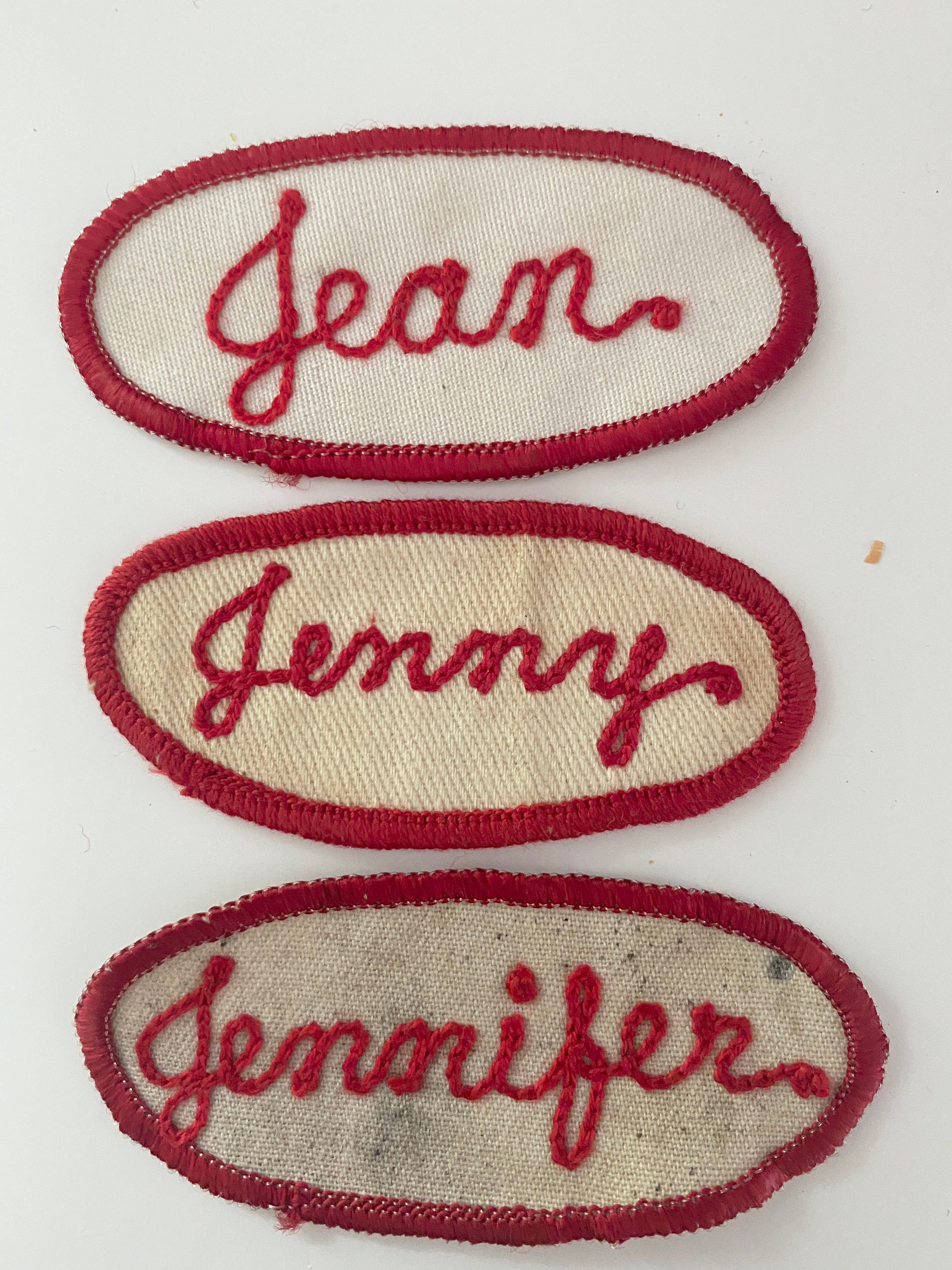 Vintage j Names Embroidered Oval Uniform Name - Etsy