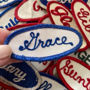 Vintage "g" Names Embroidered Oval Uniform Name Patches - Men's & Women ...