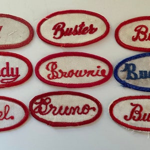 NEW NAMES! Vintage Embroidered Oval Uniform Name Patches - Fun Names ...