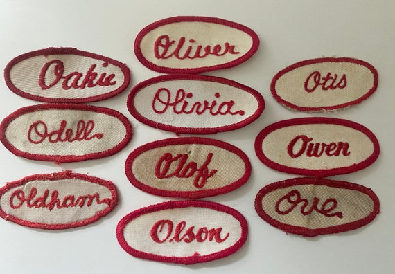 Vintage "O" Names Embroidered Oval Uniform Name Patch… - Gem