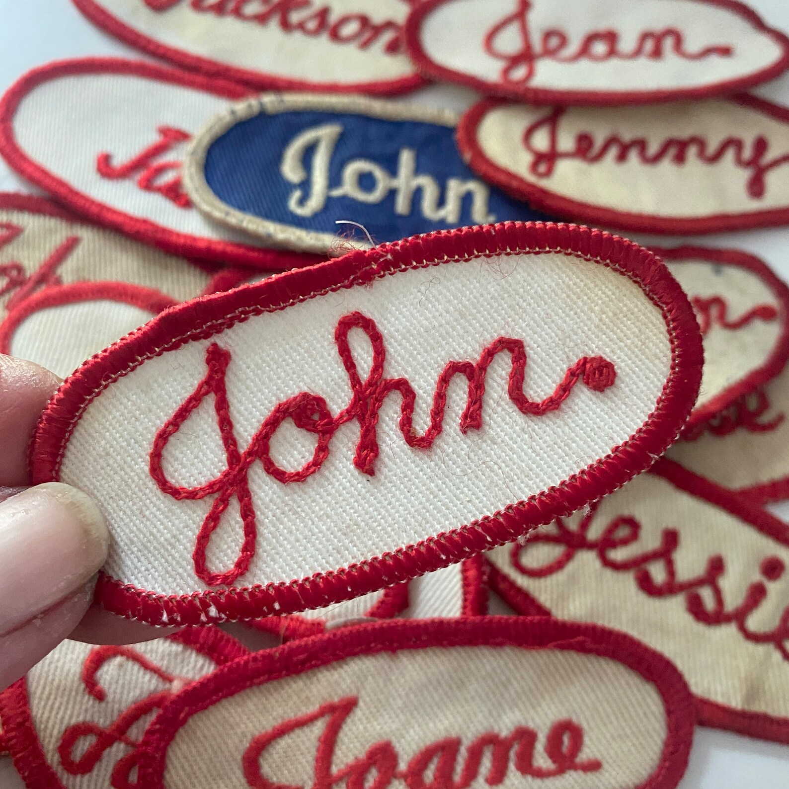 Vintage j Names Embroidered Oval Uniform Name - Etsy