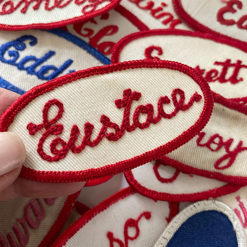 Vintage "e" Names Embroidered Oval Uniform Name Patches - Men's & Women ...