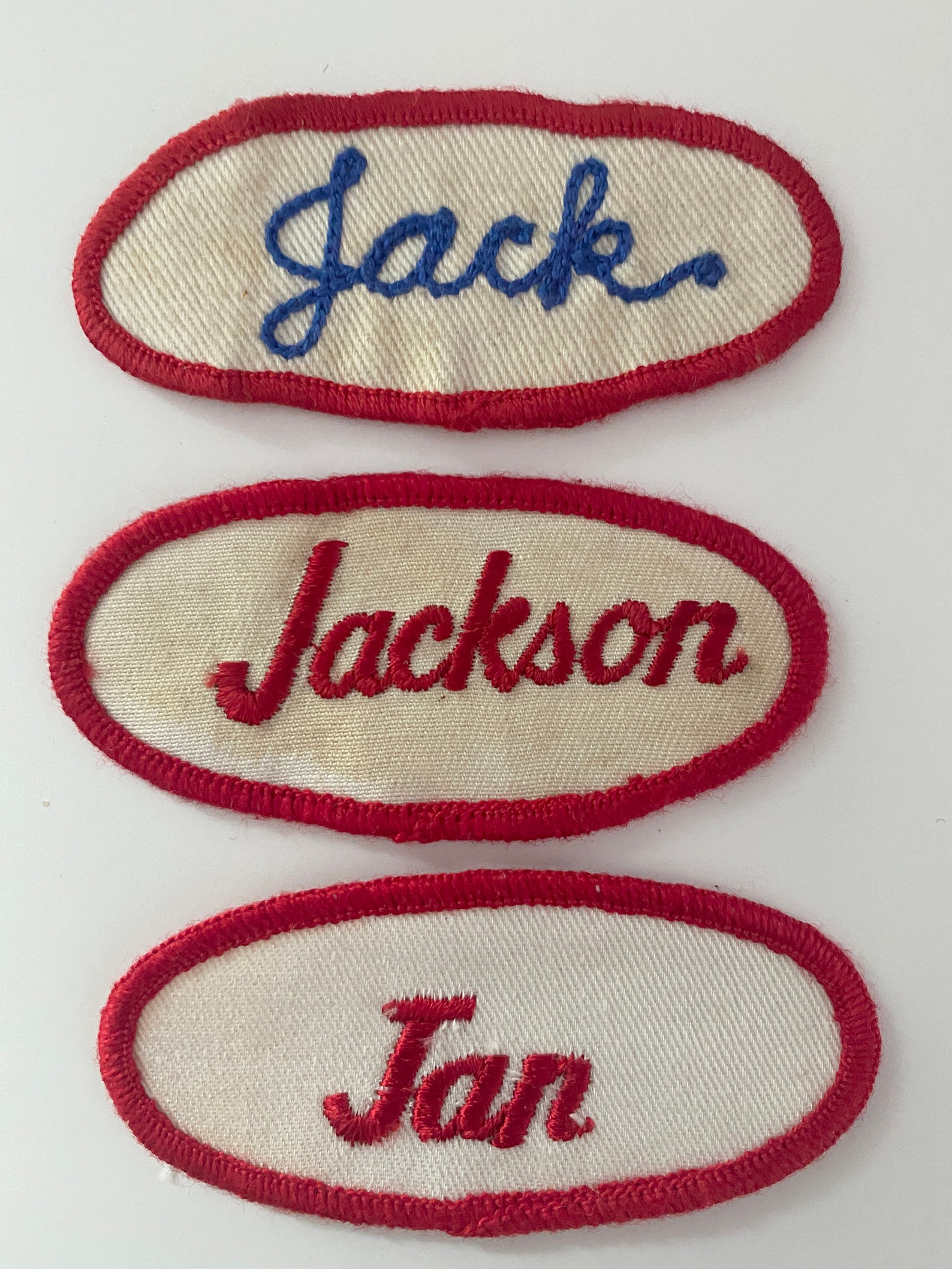 Vintage j Names Embroidered Oval Uniform Name - Etsy