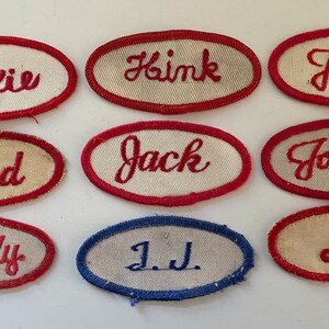 NEW NAMES! Vintage Embroidered Oval Uniform Name Patches - Fun Names ...