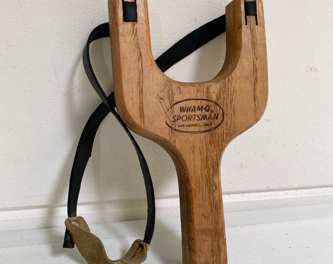 Vintage WHAM-O Sportsman Wood SLINGSHOT 1960s Toy With Original Strap ...