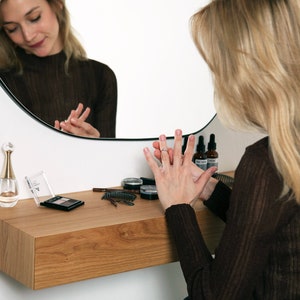 Minimalist Floating Dressing Table / Floating Vanity - Made of Solid ...