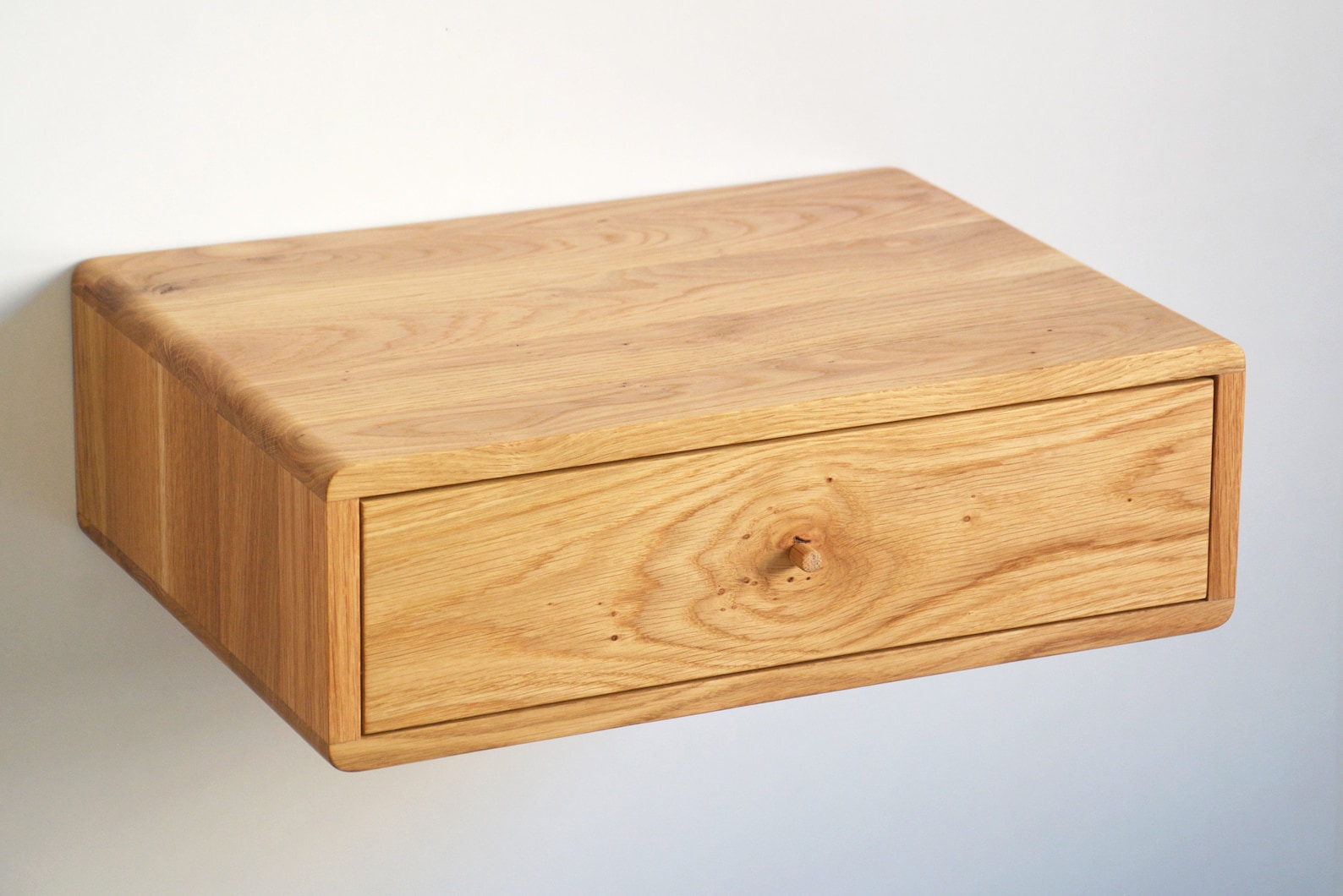 Retro Oak Floating Nightstand With Drawer Select Size - Etsy