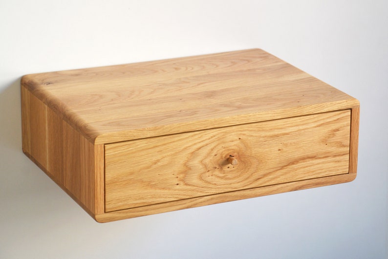 Retro Oak Floating Nightstand With Drawer Select Size - Etsy