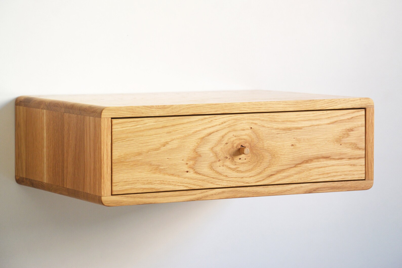 Retro Oak Floating Nightstand With Drawer Select Size - Etsy