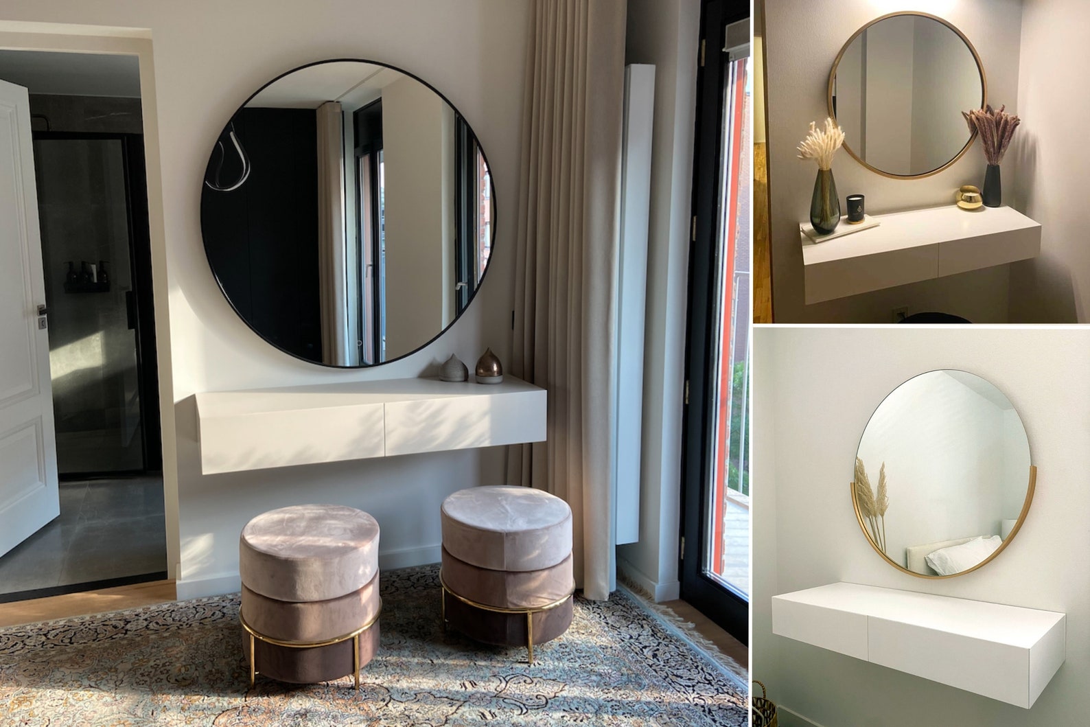 Minimalist White Floating Dressing Table / Vanity Shelf - Etsy