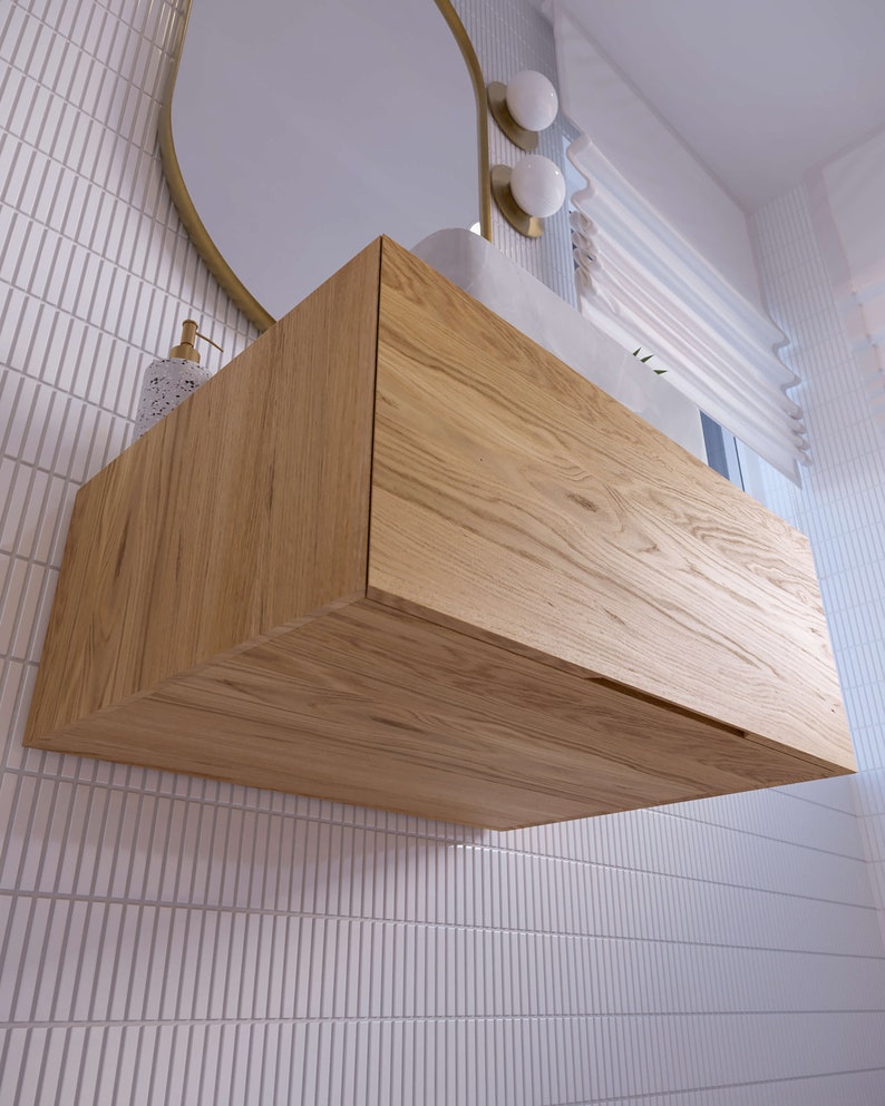 Floating Bathroom Vanity With Drawer / Oak, Walnut - Etsy