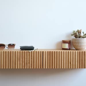 Fluted Entryway Shelf With Drawers, Made of Oak - Etsy