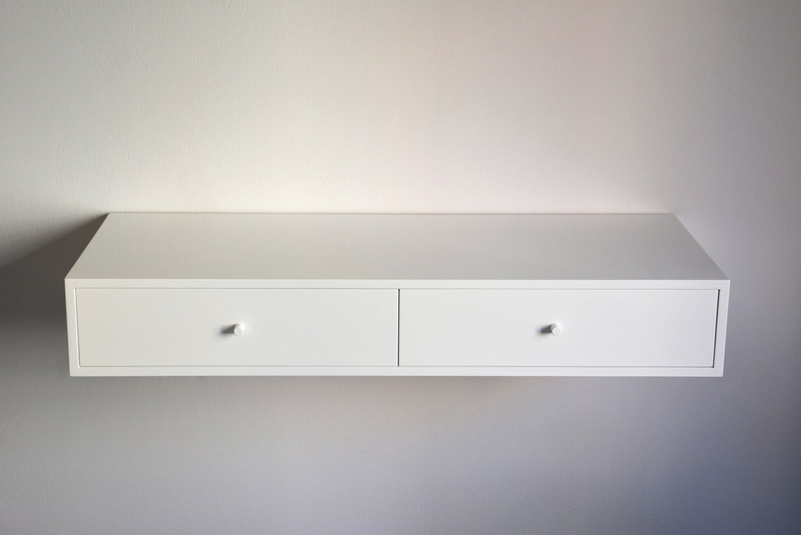 High Gloss Floating Makeup Table With Soft-close Drawers - Etsy