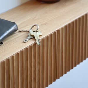 Fluted Entryway Shelf With Drawers, Made of Oak - Etsy