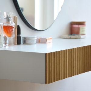 Minimalist Fluted Dressing Table / Fluted Console Table With Oak ...